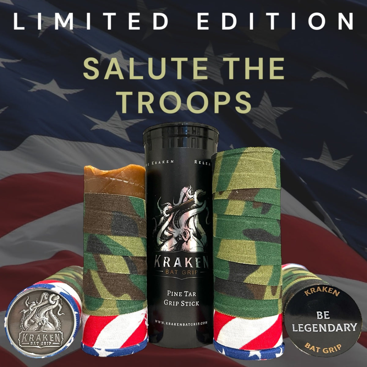 Pro Wrap Grip Stick - Salute the Troops – Kraken Grip